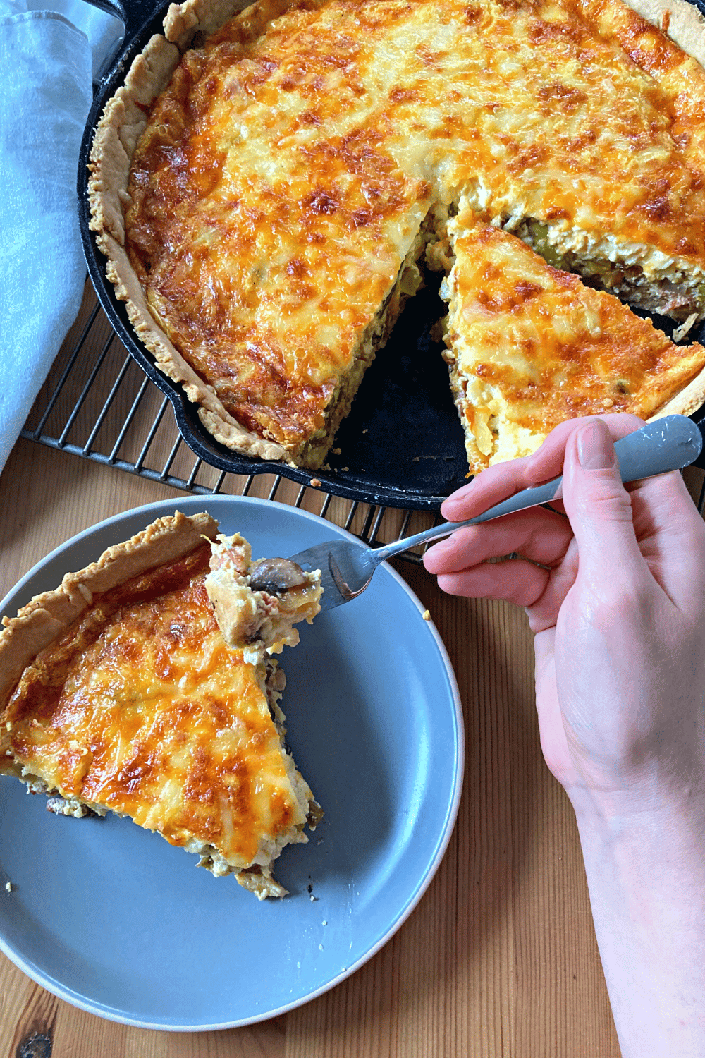 Easy Cast Iron Quiche Recipe with a Sourdough Crust - Simplicity and a ...